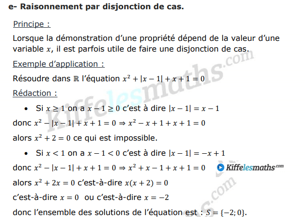 Raisonnement par disjonction des cas - Kiffelesmaths